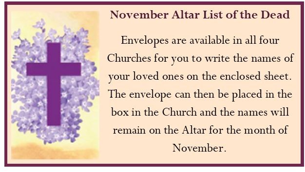 November Envelopes - Naas, Sallins & Two Mile House Parishes